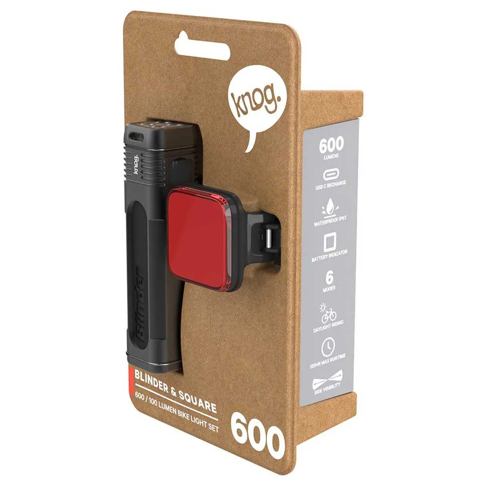 Knog Blinder 600 + Square light set, Clear | Bikeinn