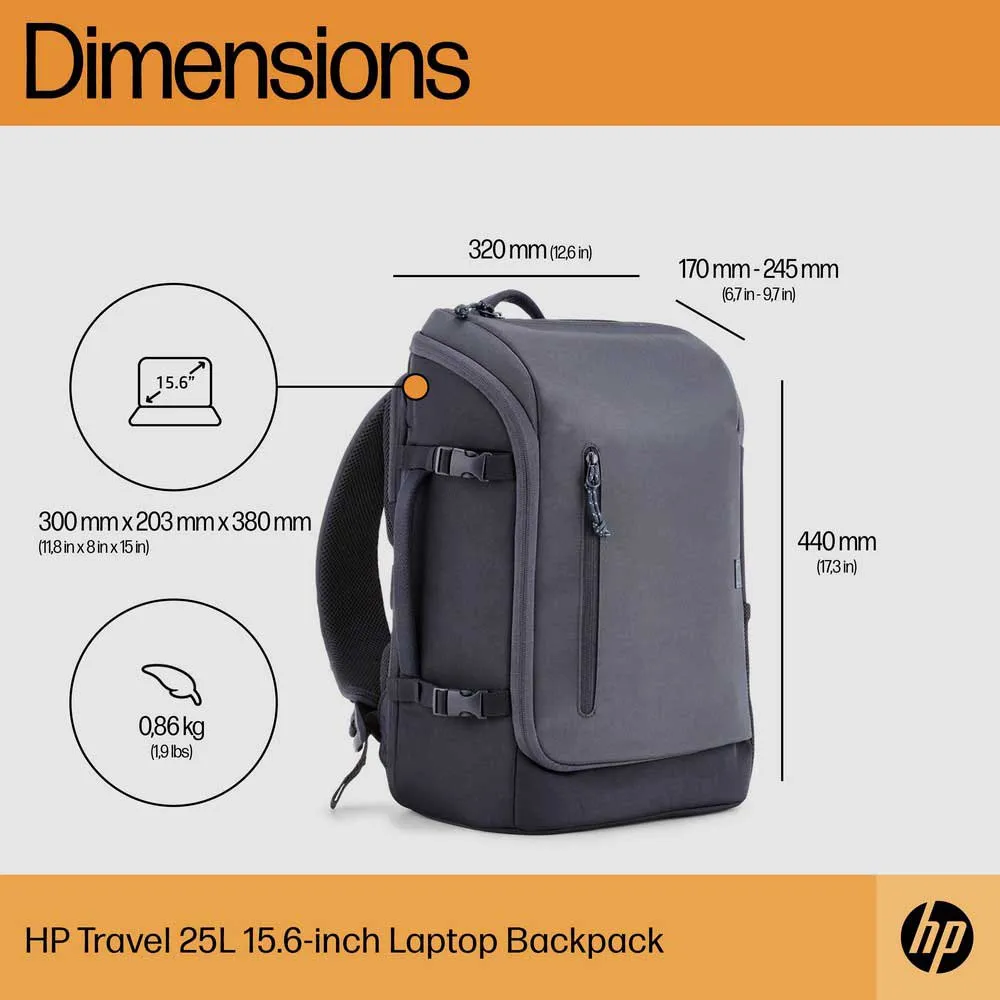 HP Travel Backback 15.6´´ laptop backpack Grey | Techinn