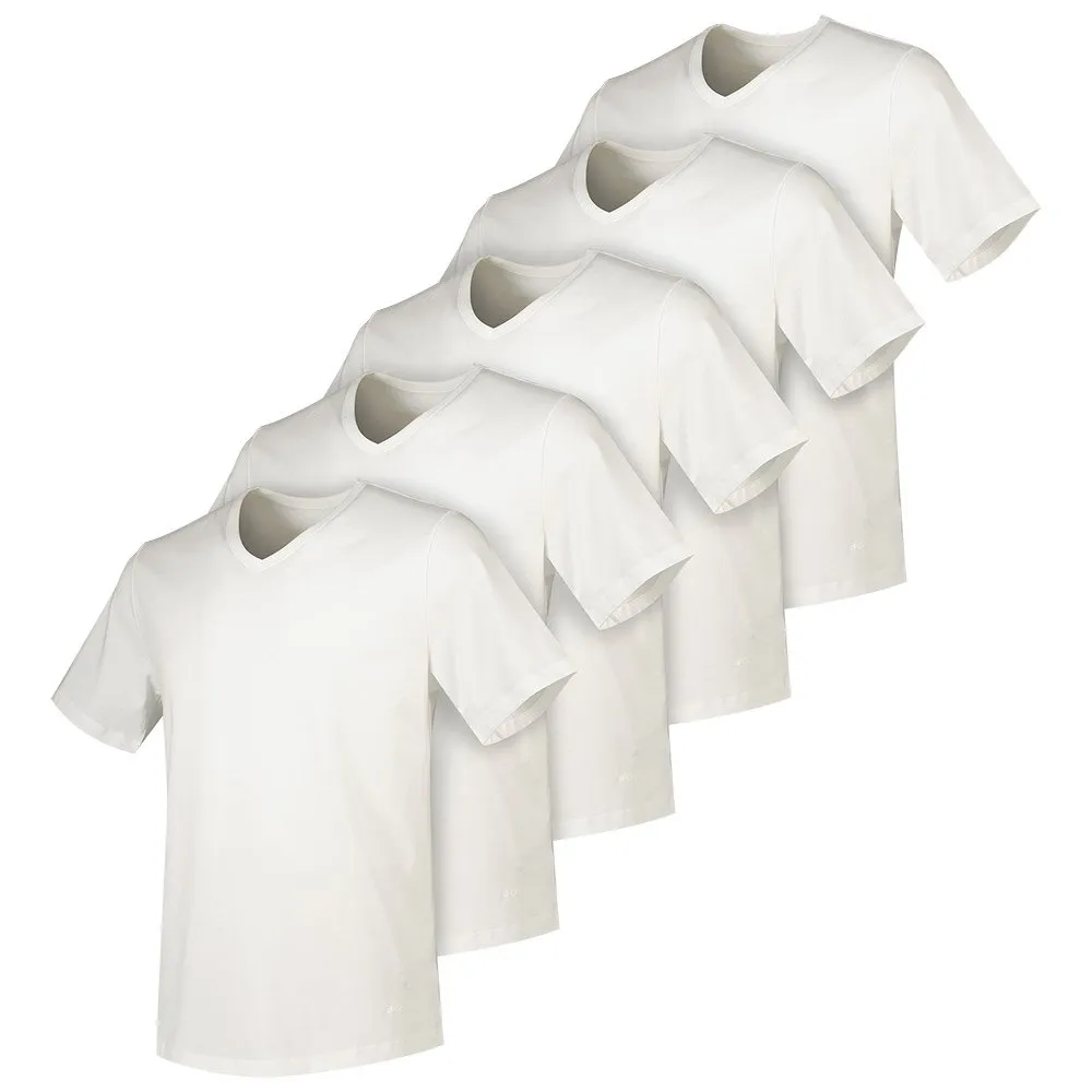 BOSS Authenti 10243542 short sleeve V neck base layer 5 units White ...