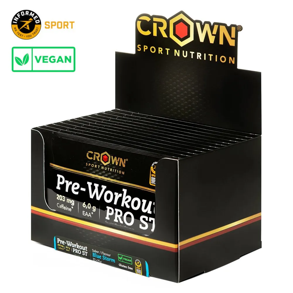 Crown sport nutrition PRE Workout PRO ST Energy Powder Sachets Box 15g ...