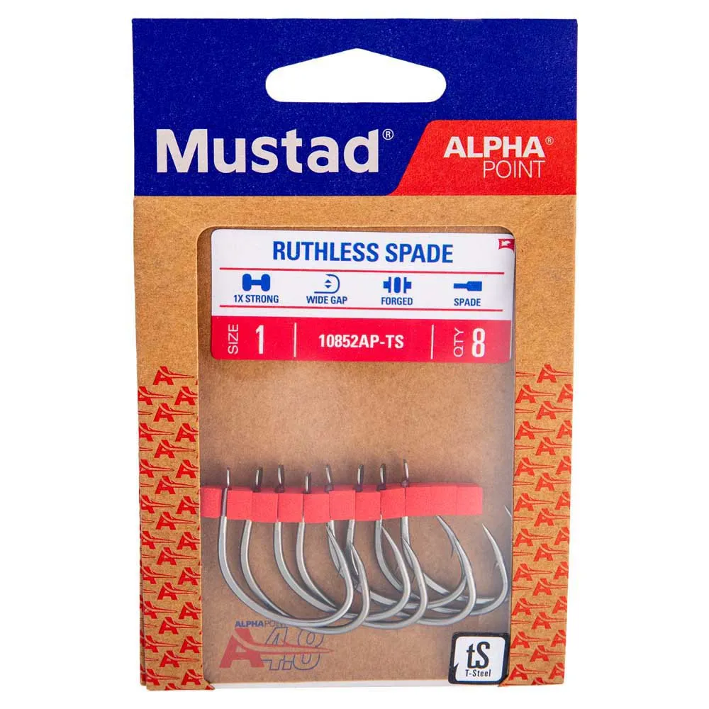Mustad Ruthless Spade Eye Spaded Hook | Waveinn