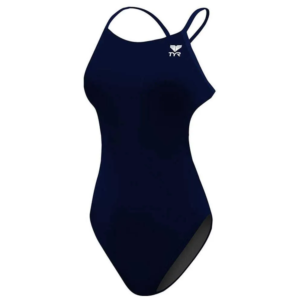 TYR Durafast Elite Cutoutfit Solid Swimsuit Blue | Swiminn