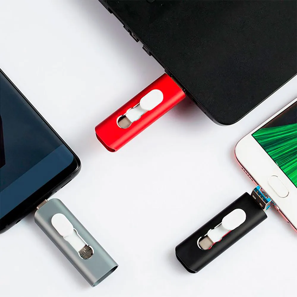 Cool Pendrive USB Lightning USB C 128GB Transparente | Techinn