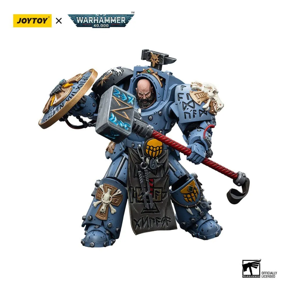 Joy toy 1/18 Space Wolves Arjac Rockfist 12 cm Warhammer Figure Blue ...