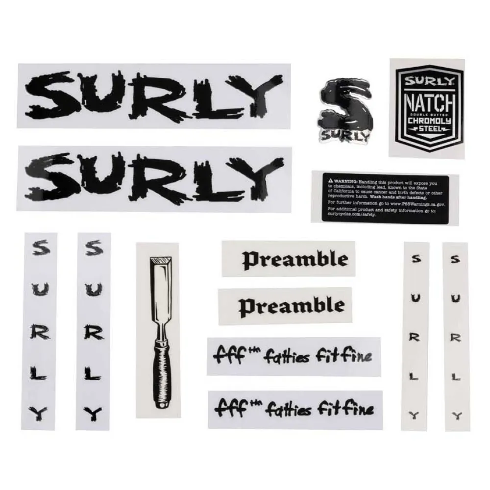 Surly Preamble stickers, Silver | Bikeinn