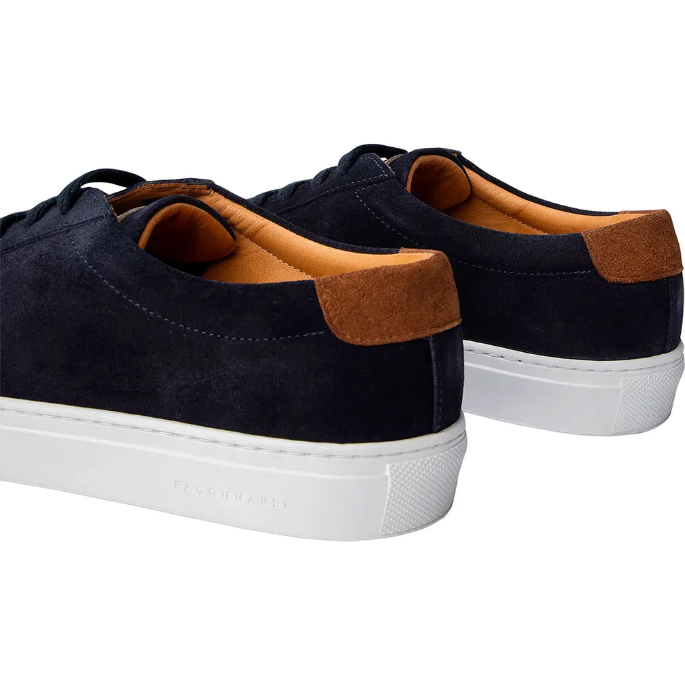 Façonnable Bicol Suede Cupsole trainers Blue | Dressinn