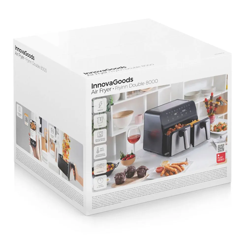 Innovagoods Fryinn Double 8000 3400W 8L air fryer Silver| Techinn