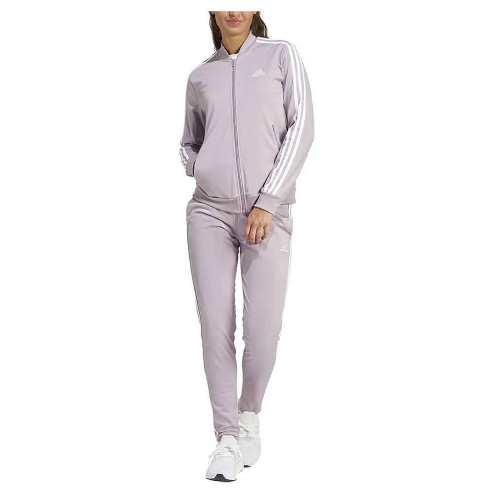 adidas Essentials 3 Stripes Tracksuit White | Goalinn