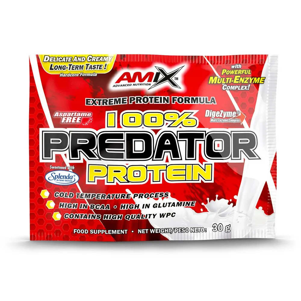Amix Predator 30gr Whey Protein Monodose Vanilla, Red | Bikeinn