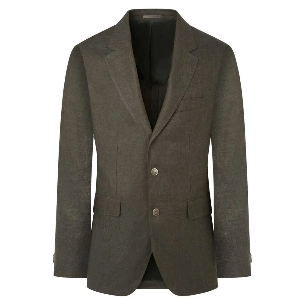 Hackett Linen Delave Hopsack Blazer Green | Dressinn