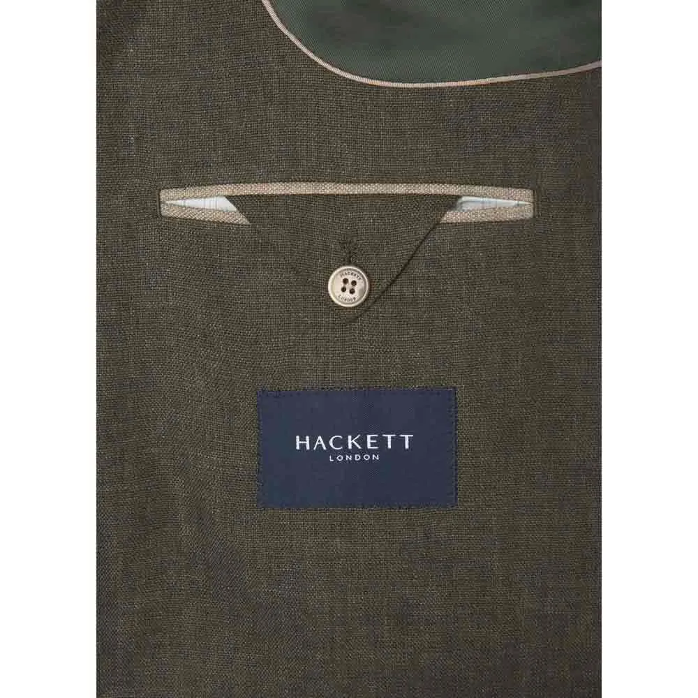Hackett Linen Delave Hopsack Blazer Green | Dressinn
