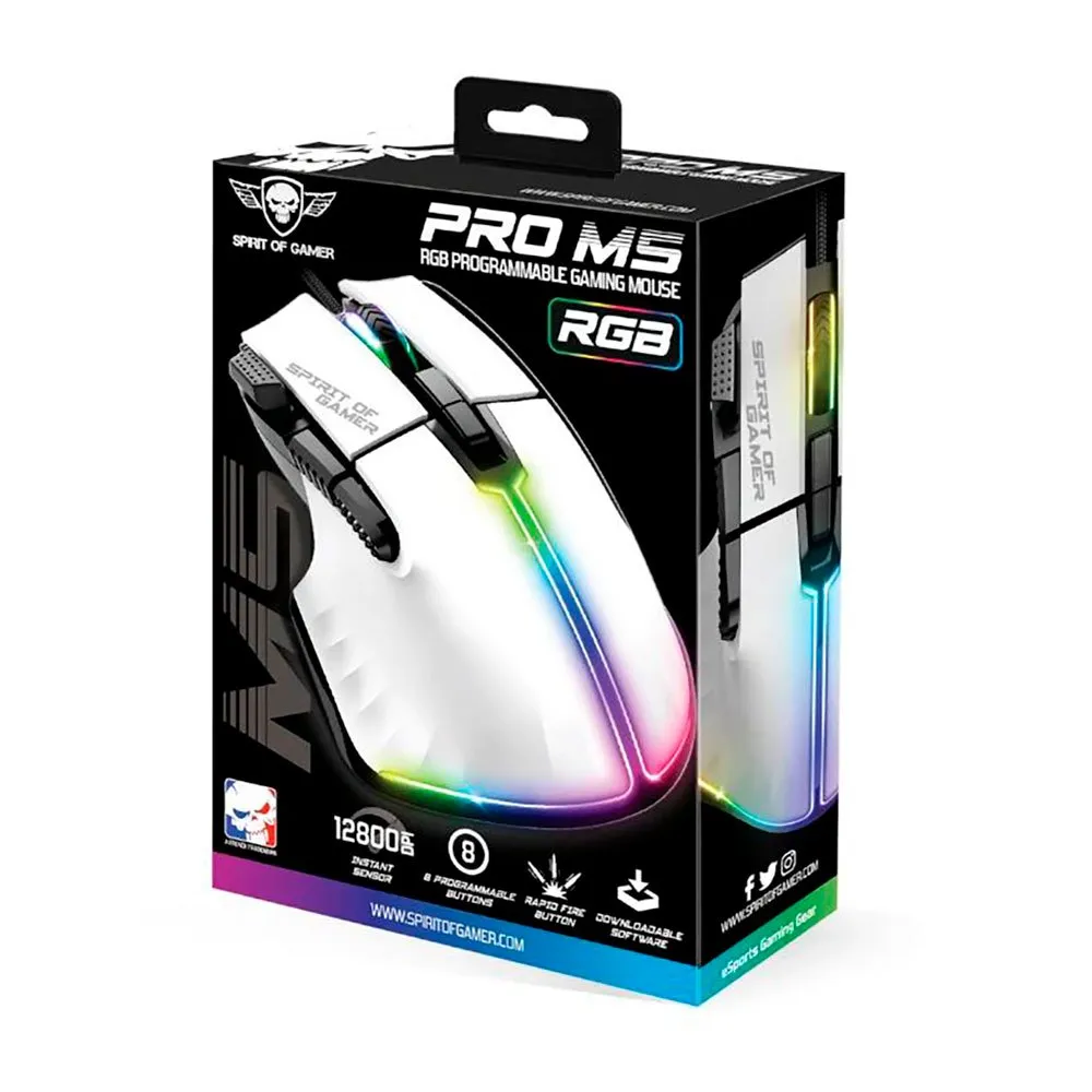 Spirit of gamer Rato Gaming Souris Pro M5 Transparente | Techinn
