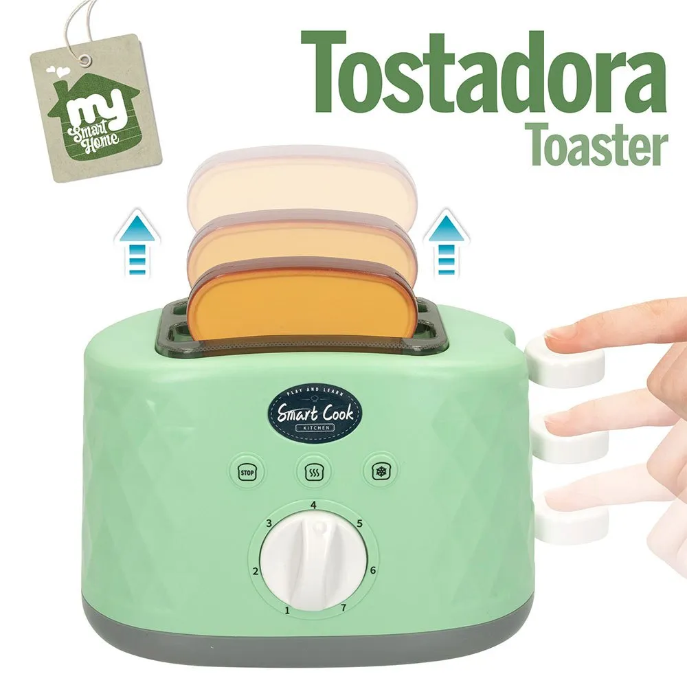 Colorbaby Realistic Toy Toaster With Toasted My Smart Home Green| Kidinn