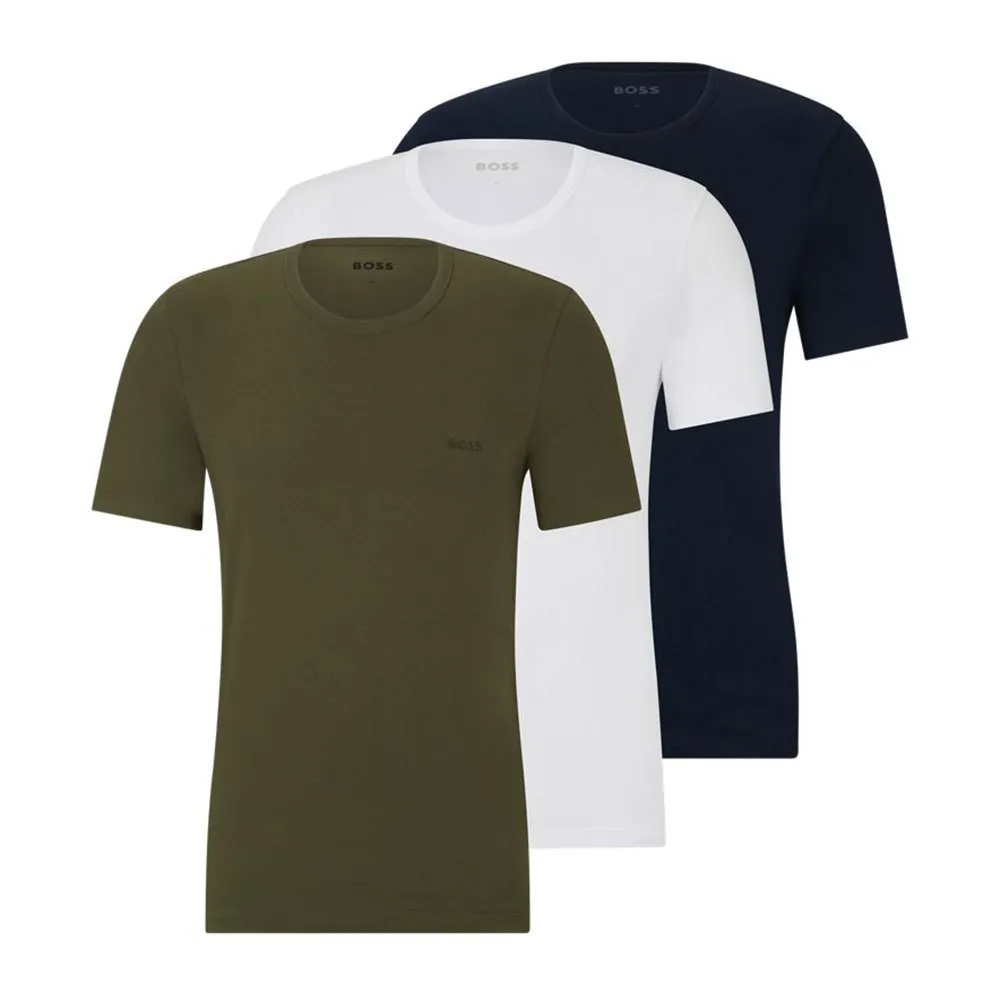 BOSS Classic Short Sleeve Base Layer 3 Units Green | Dressinn