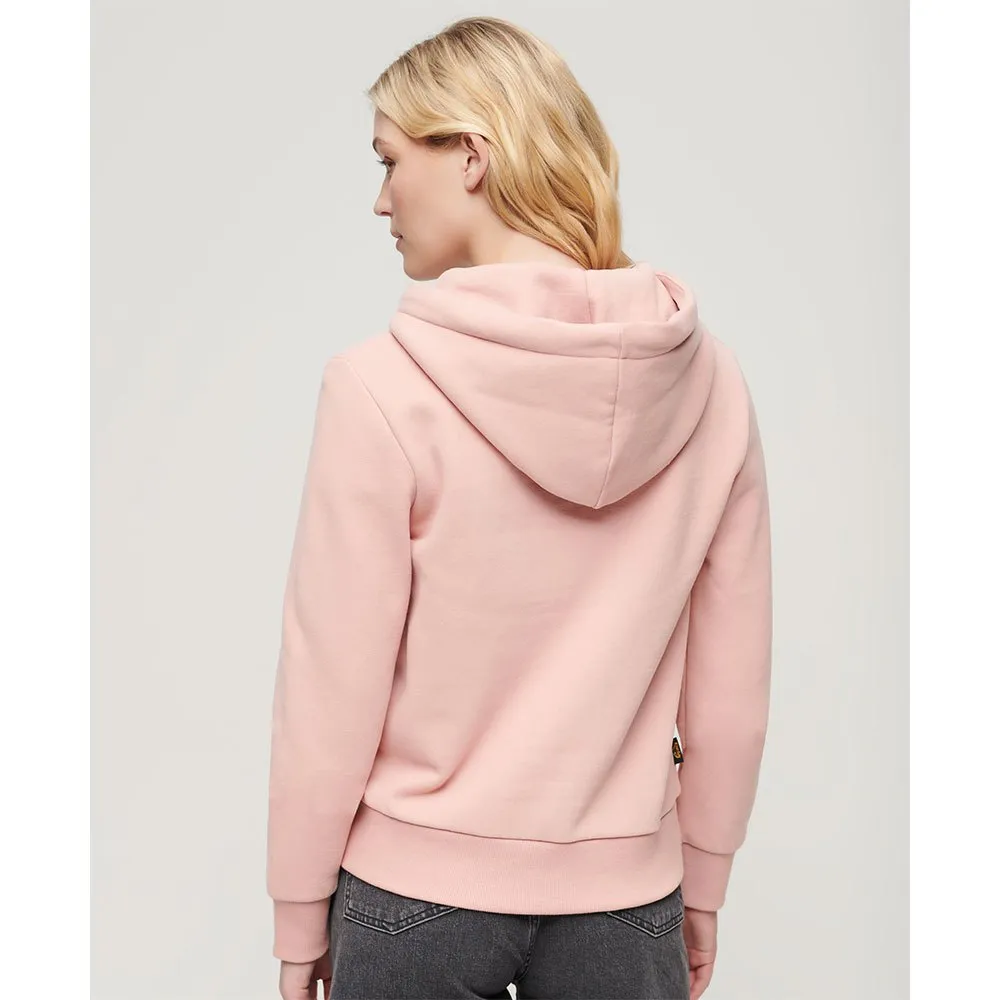 Superdry Retro Glitter Logo hoodie Pink | Dressinn