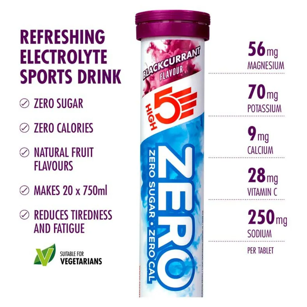 High5 Zero Tablets Blackcurrant 20 units, Clear | Bikeinn