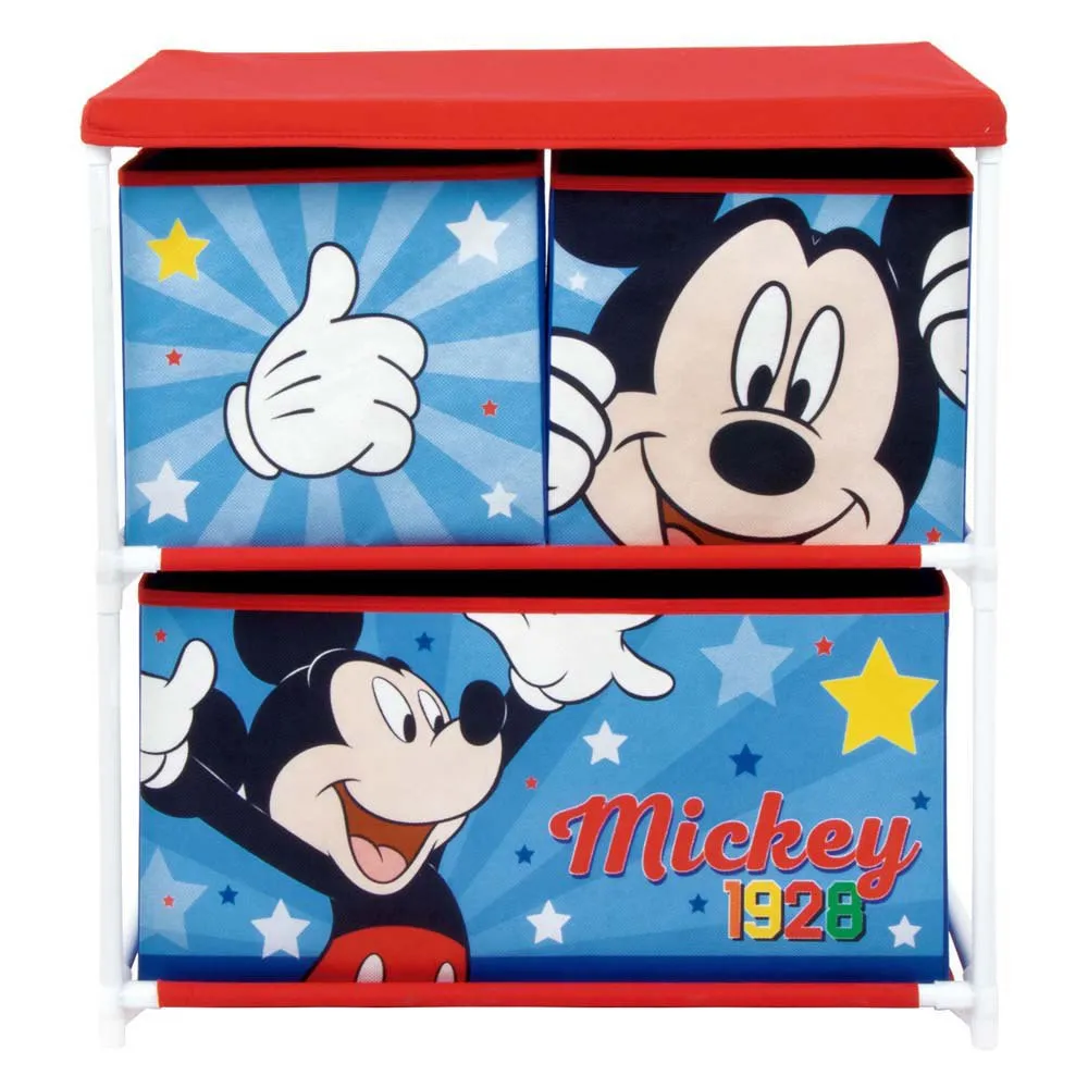 Disney Mickey 3 Drawer Storage Shelf Multicolor | Kidinn