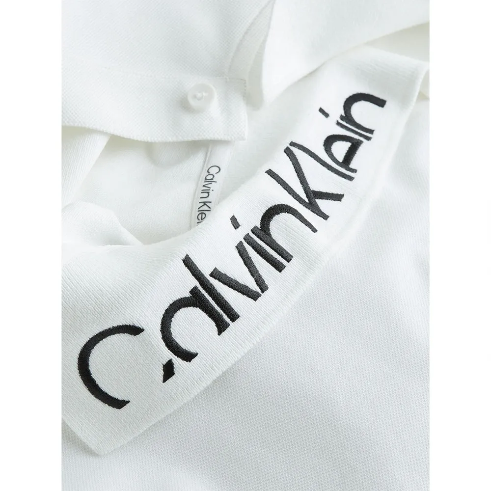 Calvin klein Stretch Embroid Logo short sleeve polo White| Dressinn