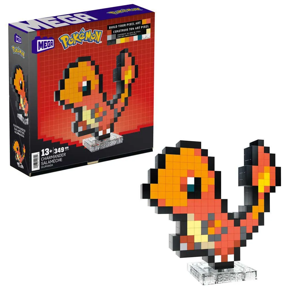 Mega Pokémon Pixel Art Charmander Construction Game | Kidinn