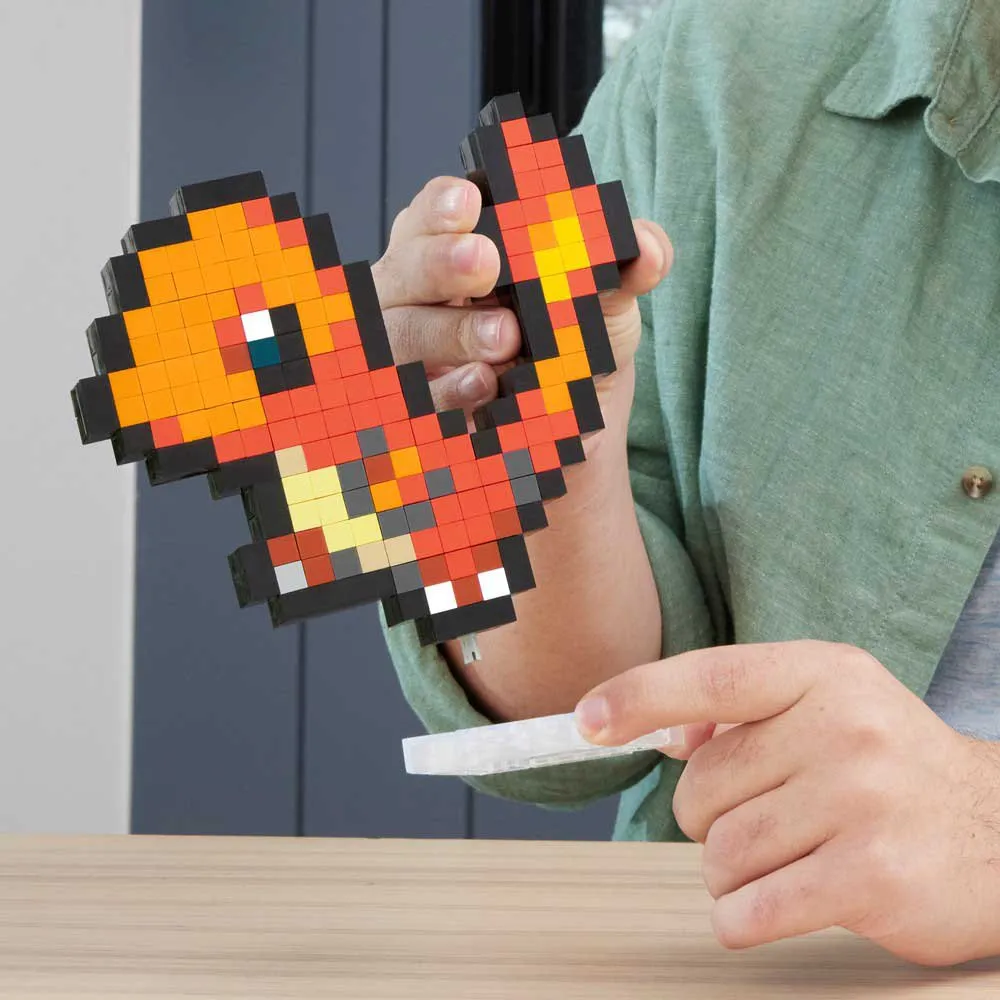 Mega Pokémon Pixel Art Charmander Construction Game | Kidinn