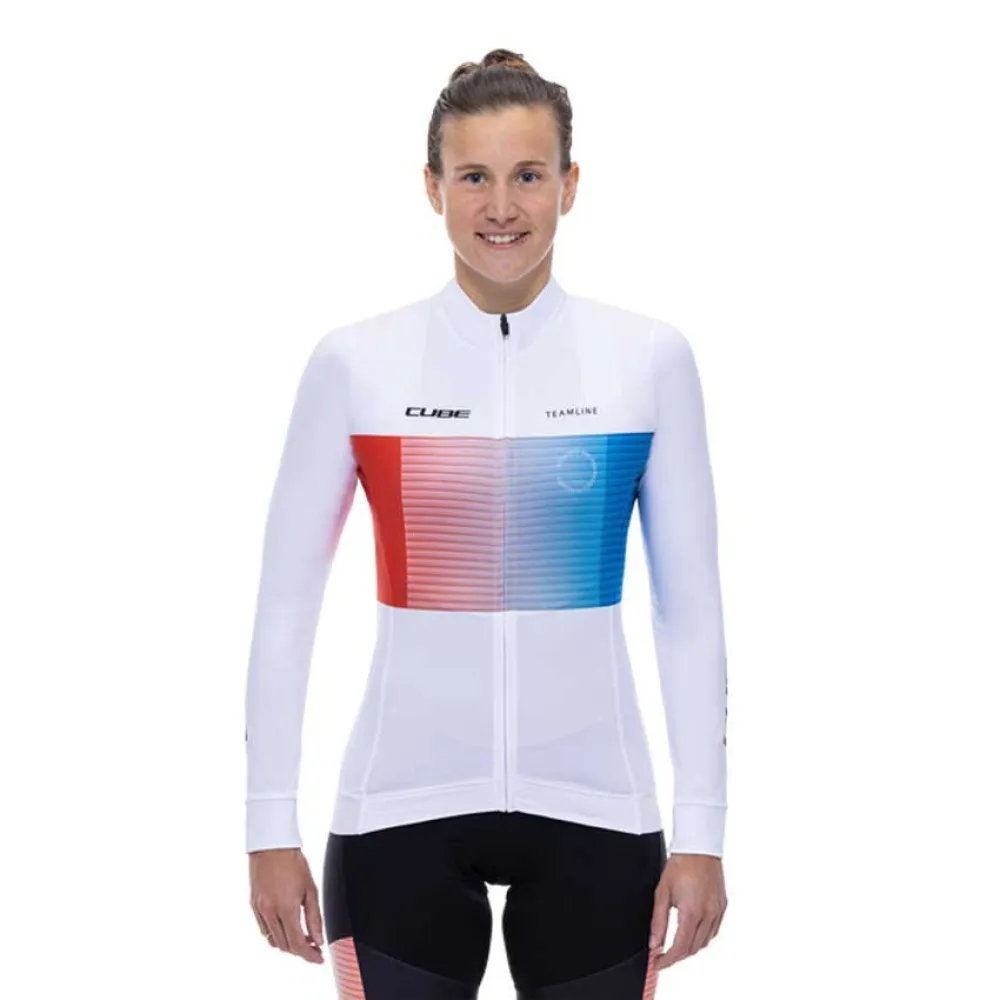 Cube Teamline long sleeve jersey, White | Bikeinn