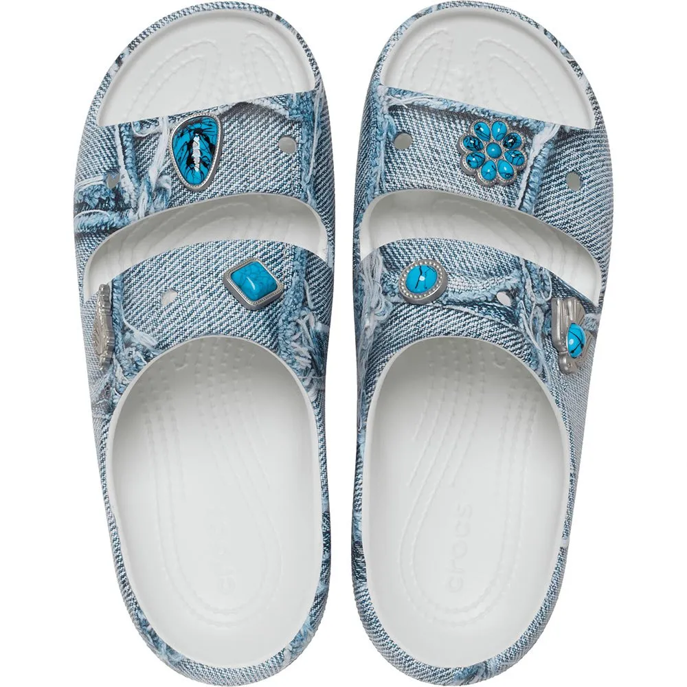 Crocs Classic Denim 2.0 Slides Blue | Dressinn