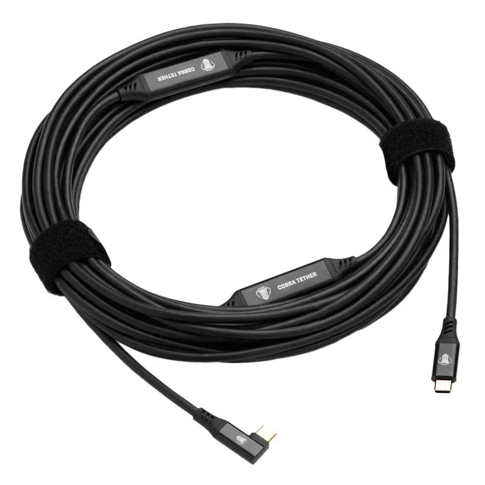 Cobra tether 90º 10 m USB-C To USB-C Cable Black | Techinn