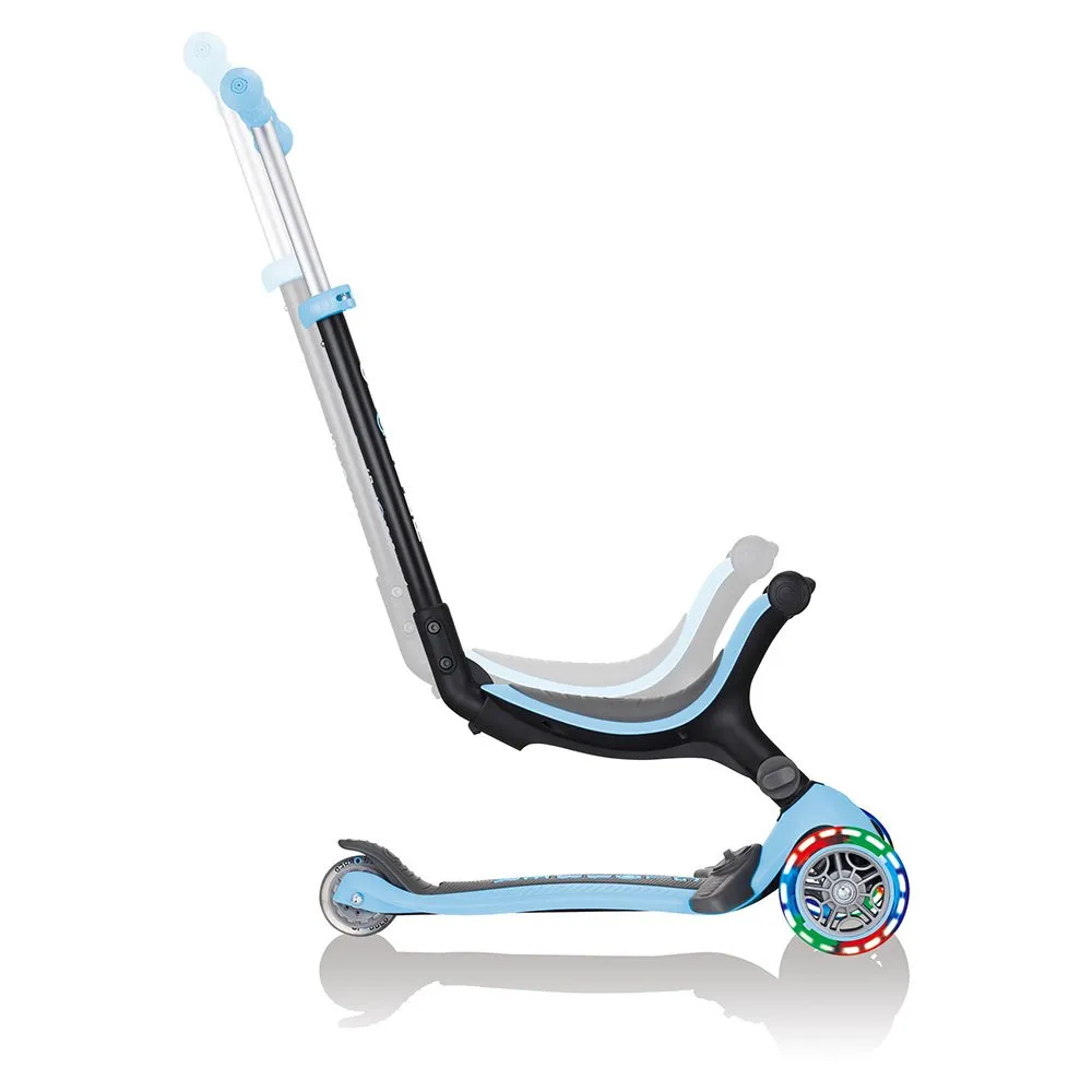 Globber Go Up Foldable Plus Lights Scooter Silver | Kidinn