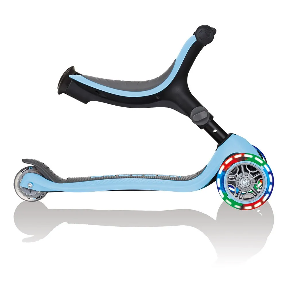 Globber Go Up Foldable Plus Lights Scooter Silver | Kidinn