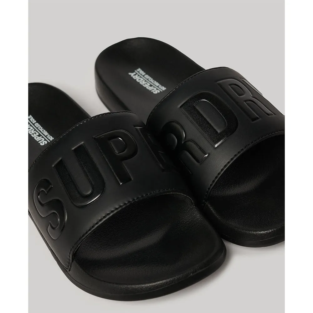 Superdry Core Vegan Pool Slides Black | Dressinn