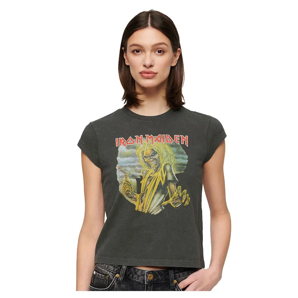 Superdry Camiseta de manga corta Iron Maiden Cap Band Verde| Dressinn