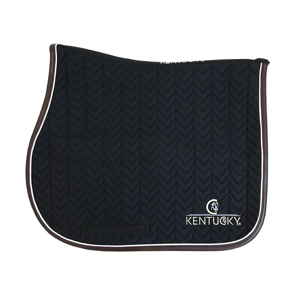 Kentucky Fishbone Leather Jumping Saddle Pad Black | Horse Riding
