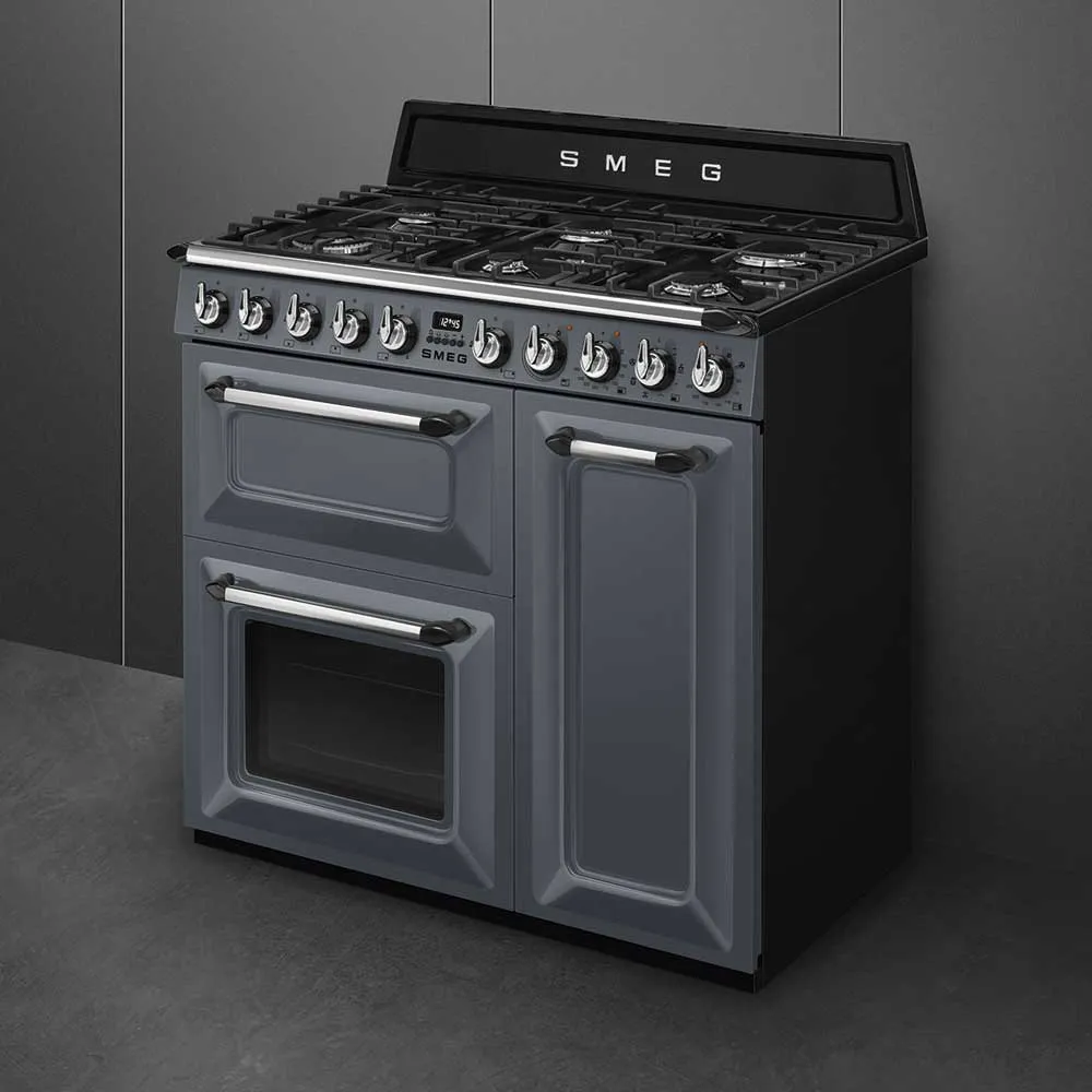 Smeg Victoria TR93GR Natural Gas Kitchen With 3 Ovens 90cm 6 burners ...