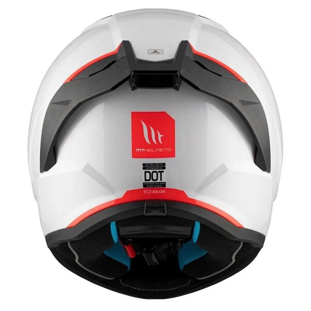 MT Helmets Stinger II Solid full face helmet White | Motardinn