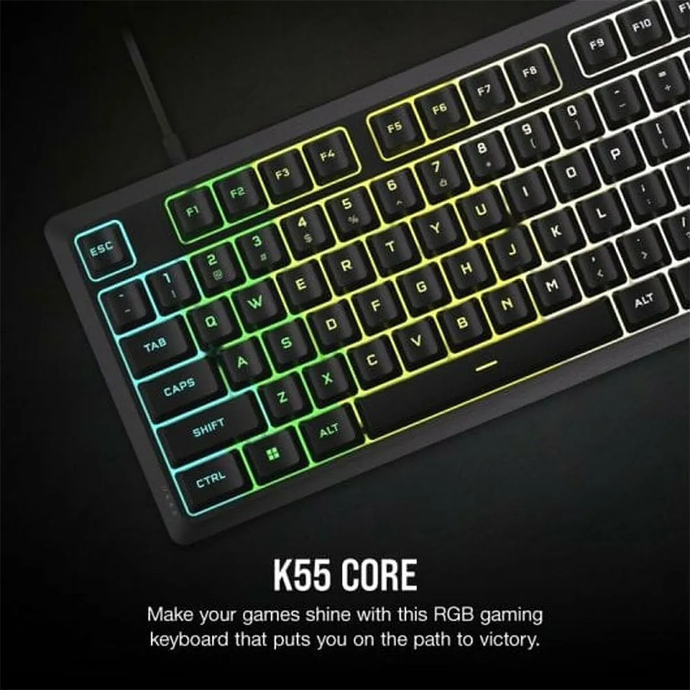Corsair K55 RGB iCue gaming keyboard Black | Techinn