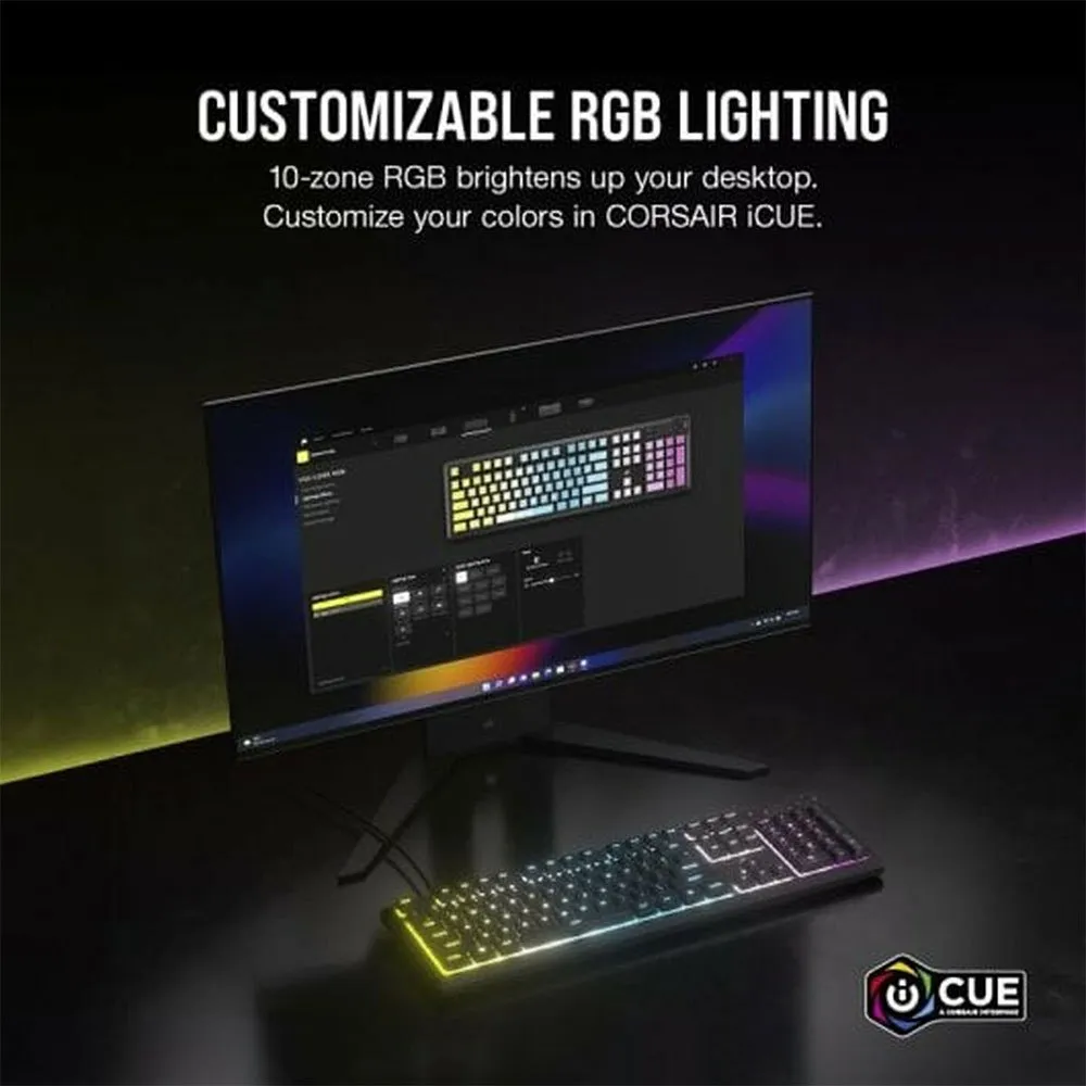 Corsair K55 RGB iCue gaming keyboard Black | Techinn