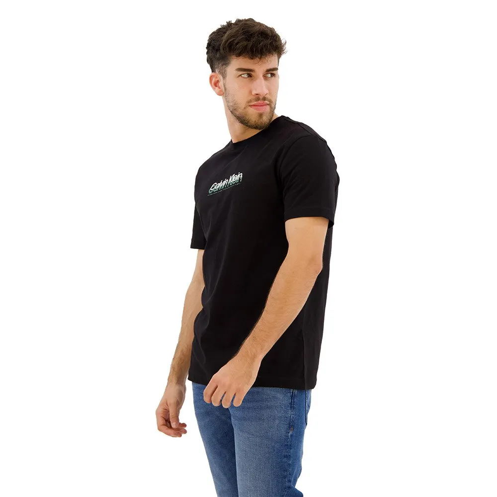 Calvin klein Flock Logo short sleeve T-shirt Black | Dressinn