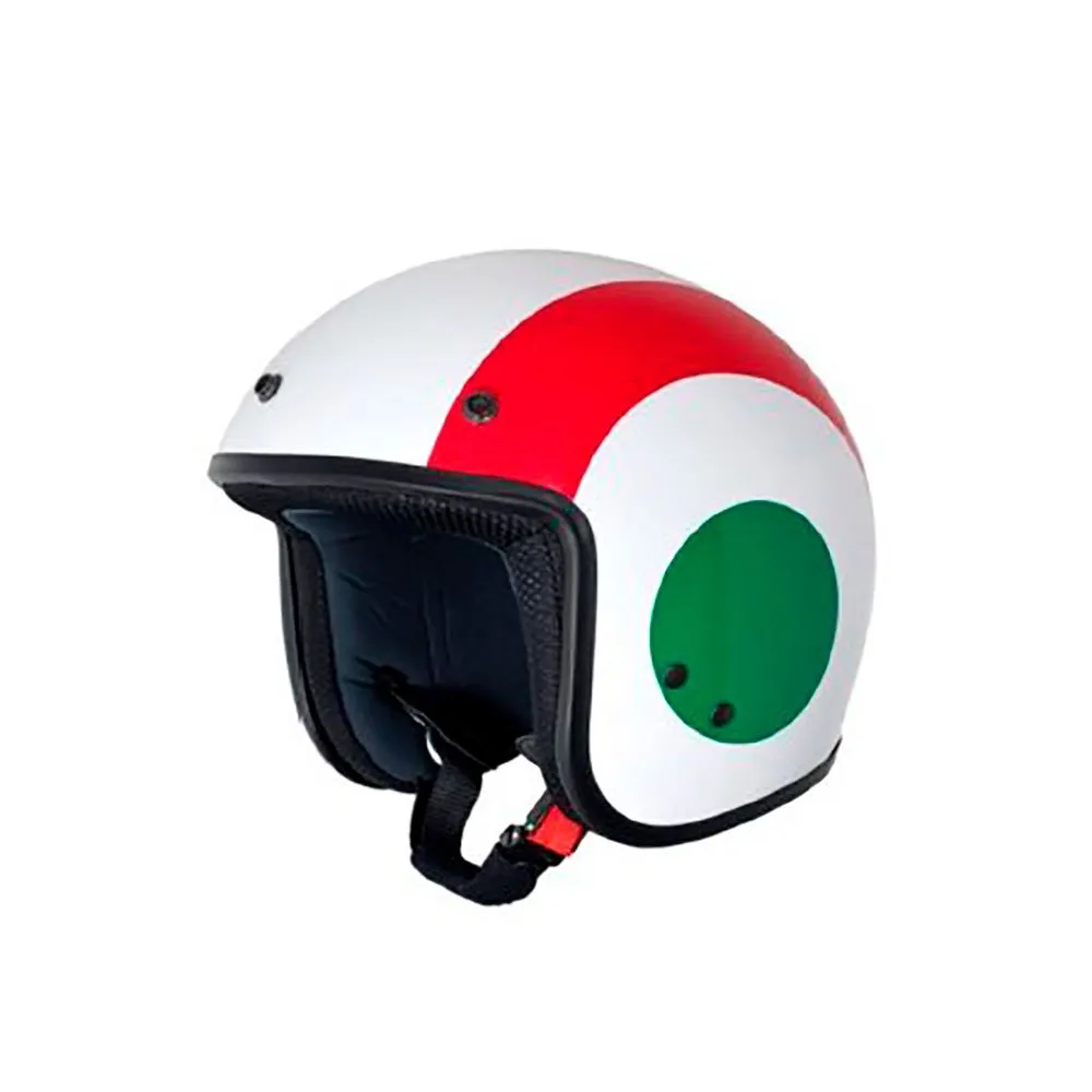 Piaggio Vespa Italian Flag open face helmet Red | Motardinn