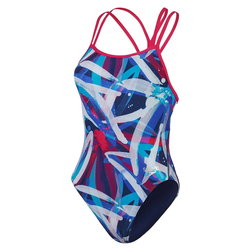 Speedo Allover Star-Back swimsuit Multicolor | Swiminn