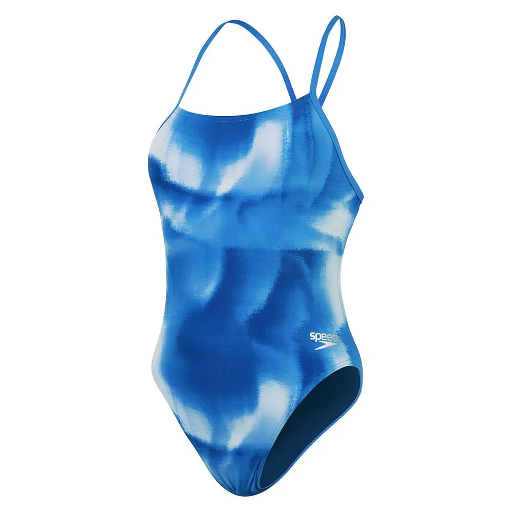 Speedo Allover Tie-Back swimsuit Blue | Swiminn