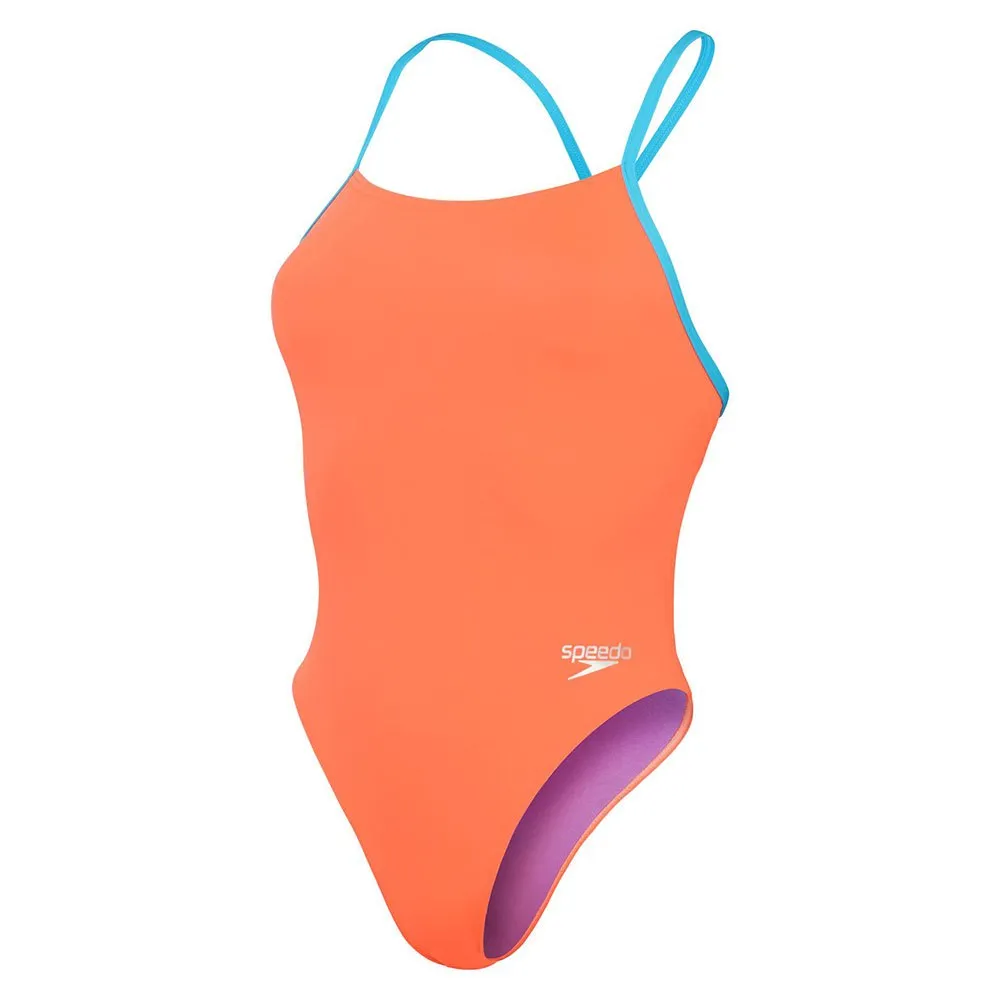 Speedo Solid Tie-Back swimsuit Orange | Swiminn