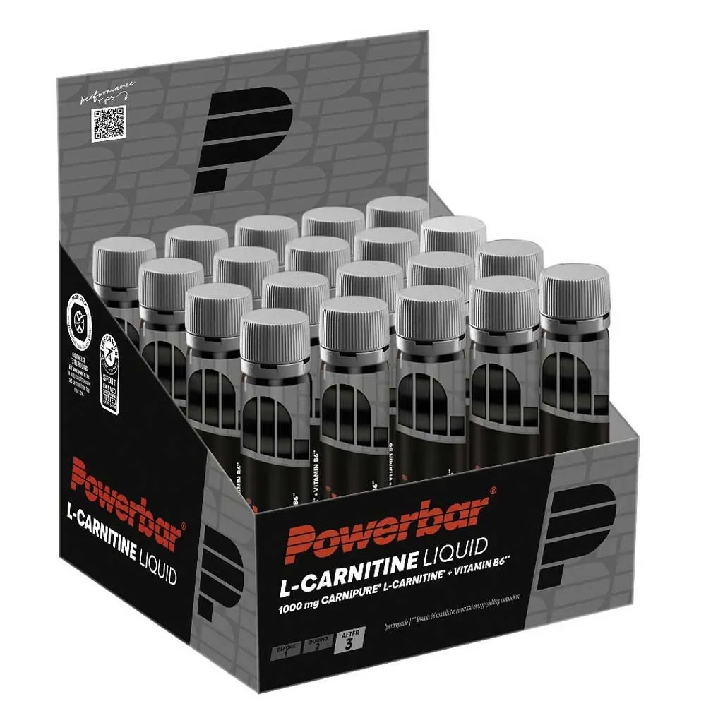 Powerbar Caja de viales para beber Lcarnitina Black Line 20 unidades ...