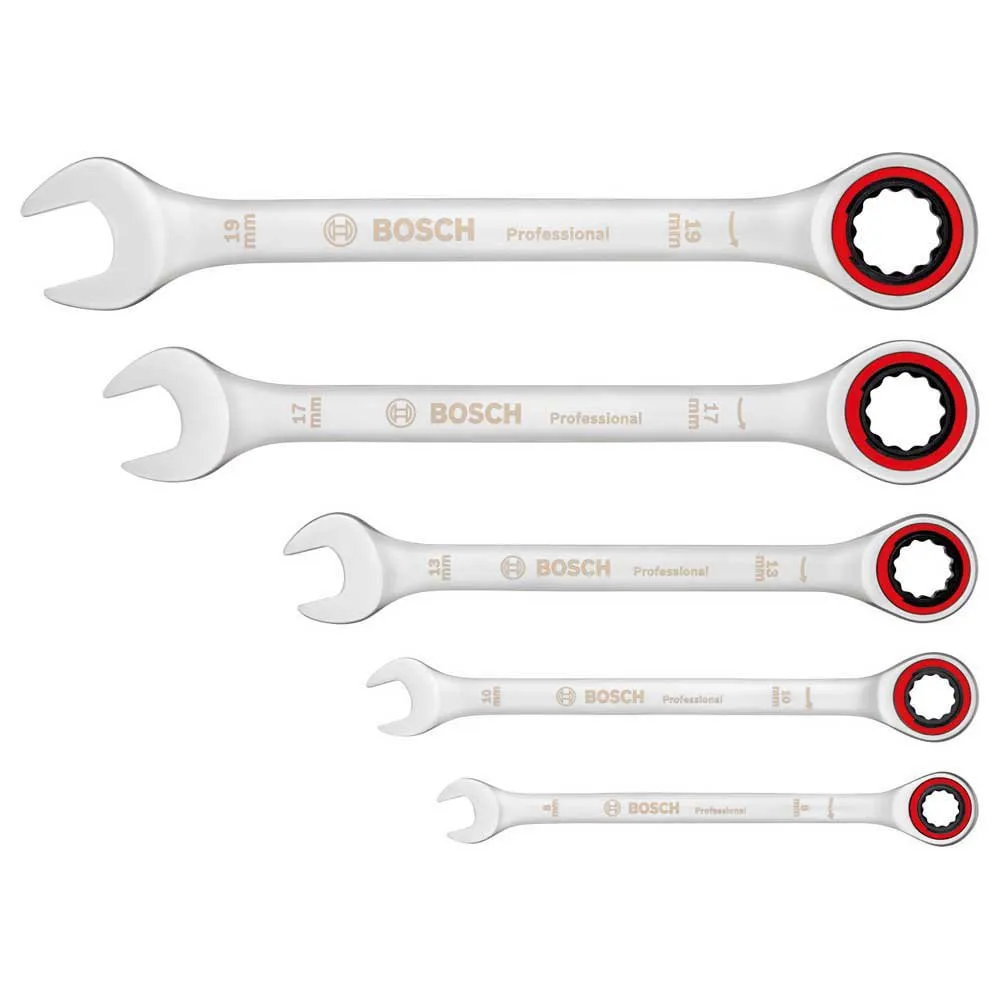 Bosch Set professional satin ratchet wrenches 5 pieces | Bricoinn