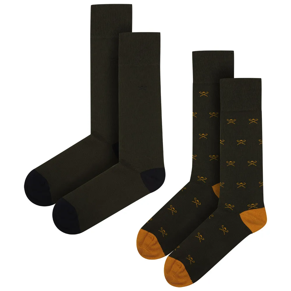 Hackett Icon socks 2 pairs Green | Dressinn