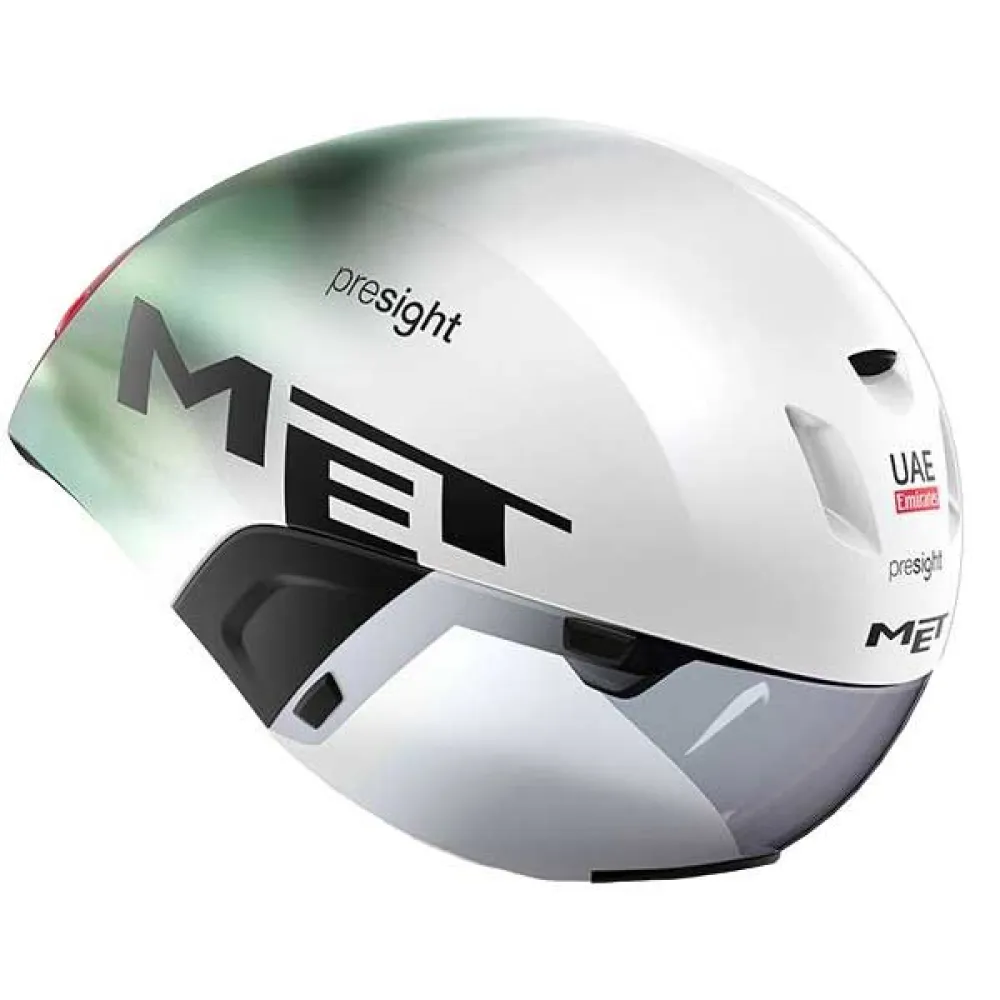 MET Codatronca UAE Team Emirates 2024 time trial helmet, Silver | Bikeinn