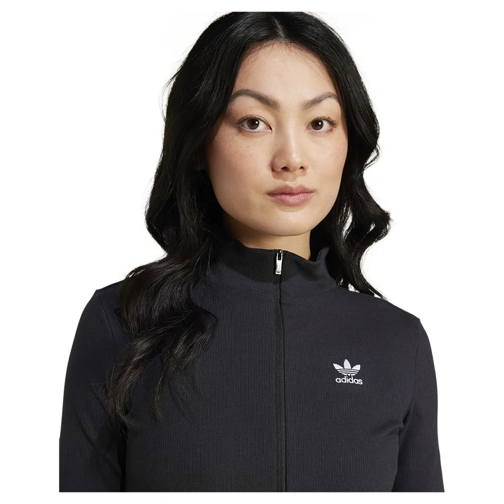 adidas Originals Essentials Ribbed tracksuit jacket Black| Goalinn