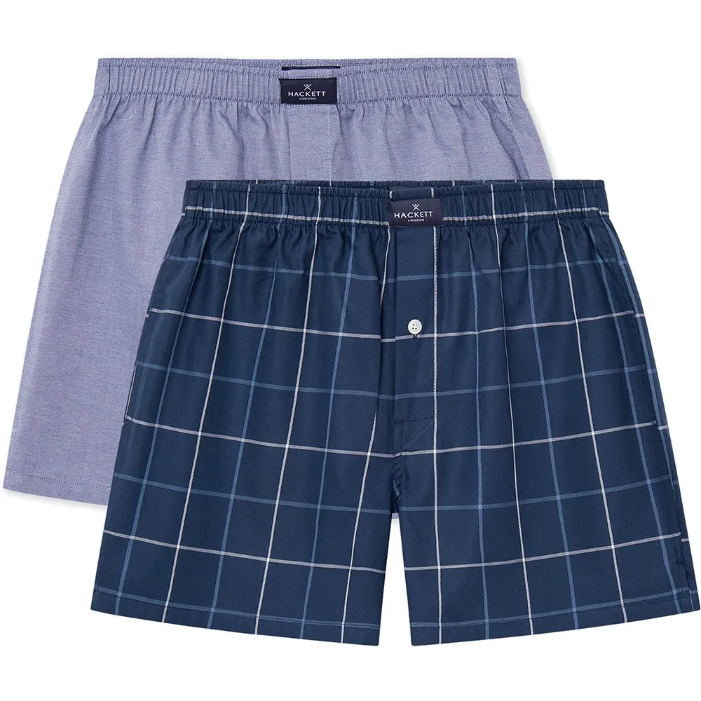 Hackett Boxers Windowpane 2 unidades Azul | Dressinn