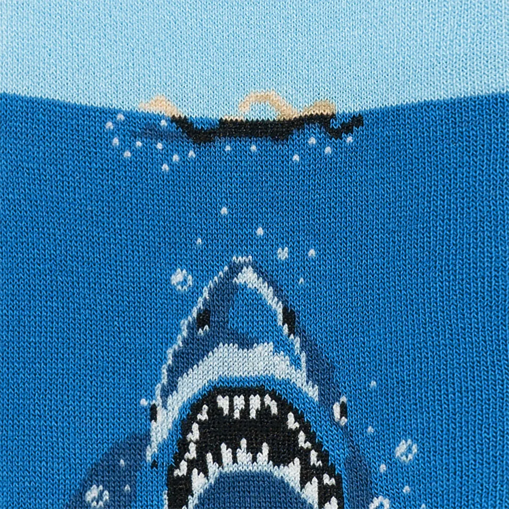 Jimmy lion Jaws Shark Attack crew socks Blue | Dressinn