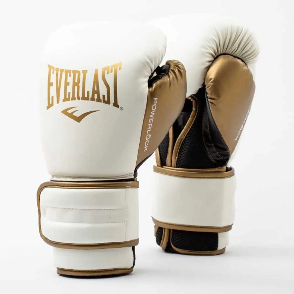 Everlast Powerlock 2r artificial leather boxing gloves White| Traininn