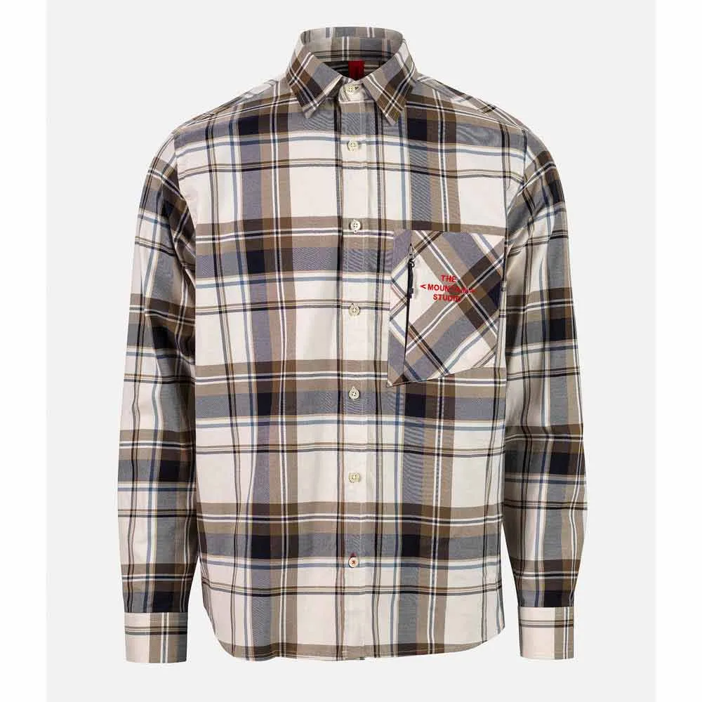 The mountain studio Field light flannel long sleeve shirt White| Trekkinn